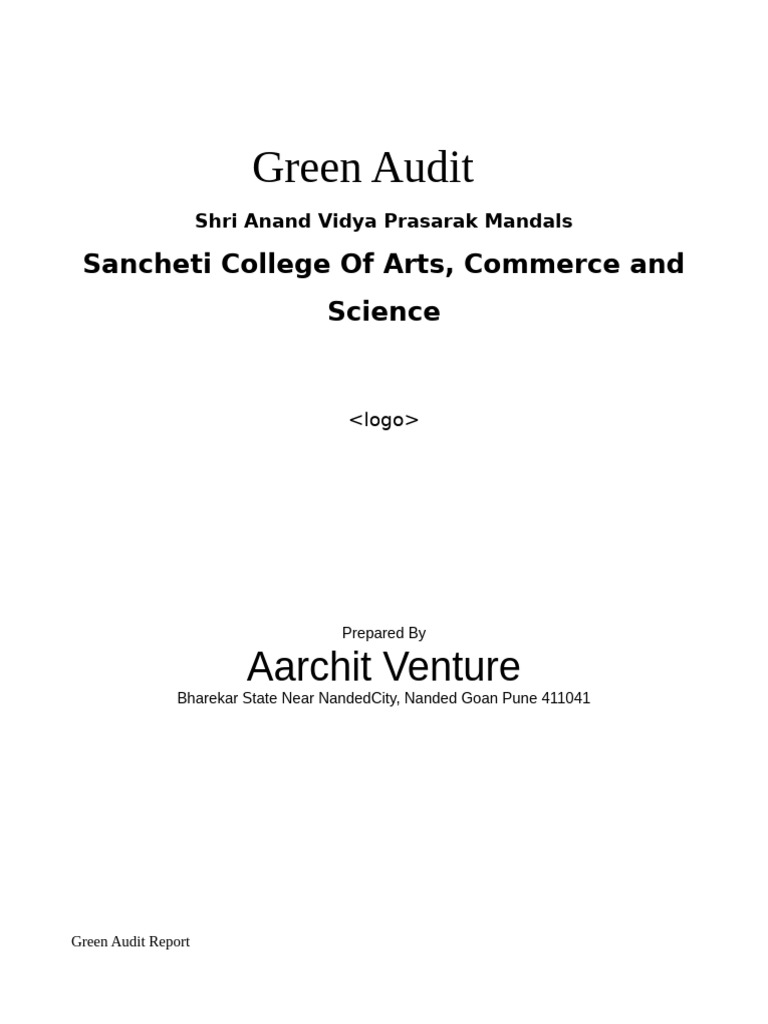 Green Report Sancheti College | PDF | Sustainability | Water