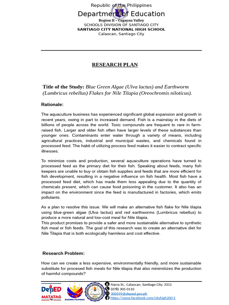 LS T D08 Research Plan | PDF | Aquaculture | Pesticide