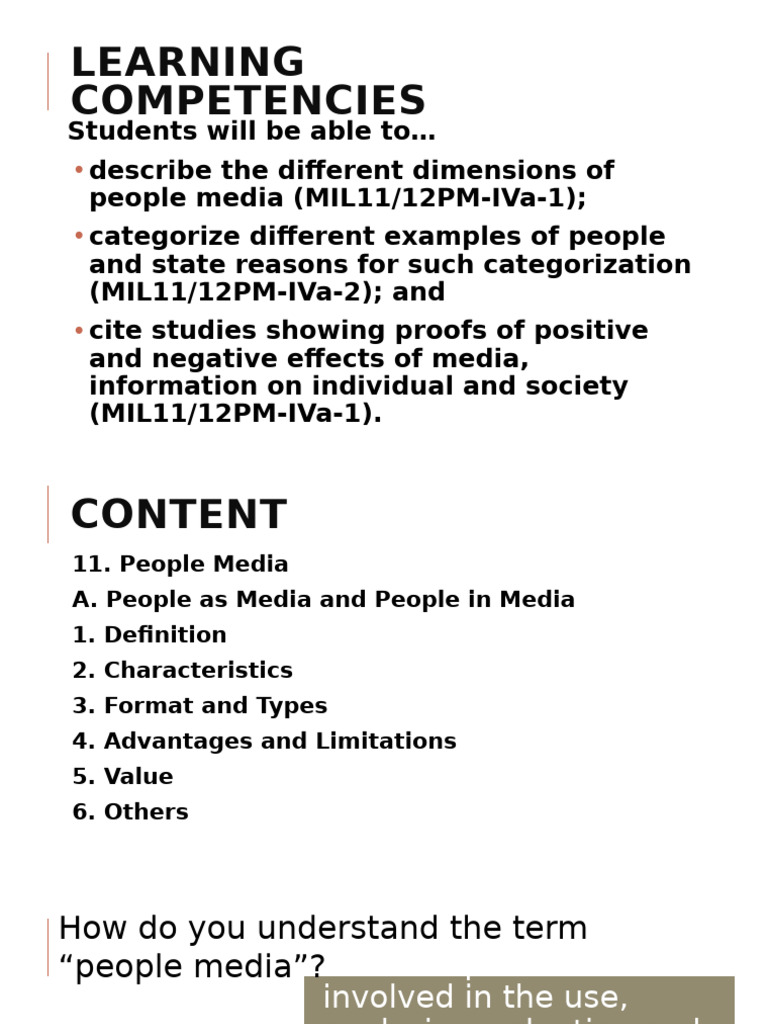 Understanding People Media Dimensions | PDF | Human Communication ...