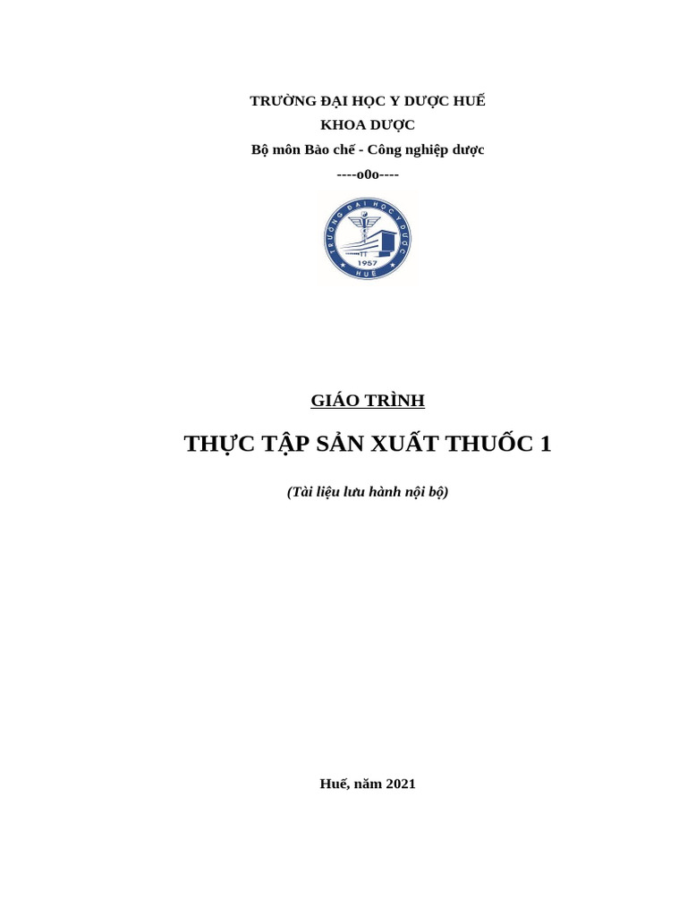 Thuc-tap-San-xuat-thuoc-1 | PDF