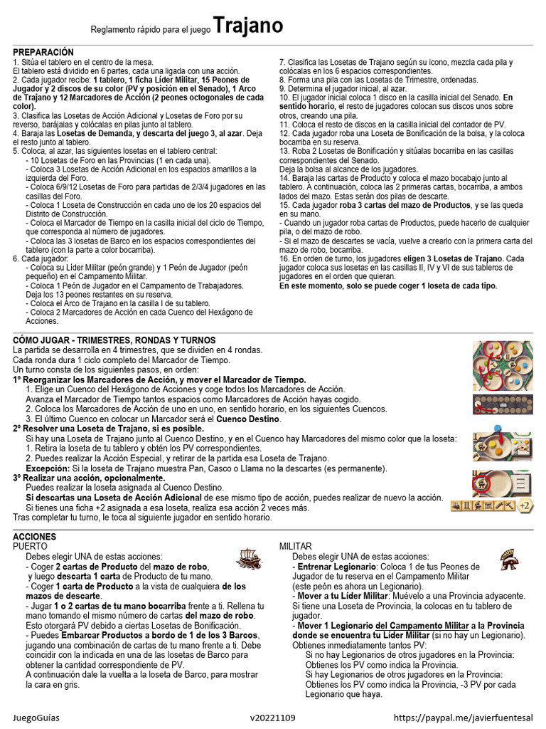 Reglamento Rapido para Trajano | PDF | Juegos de mesa