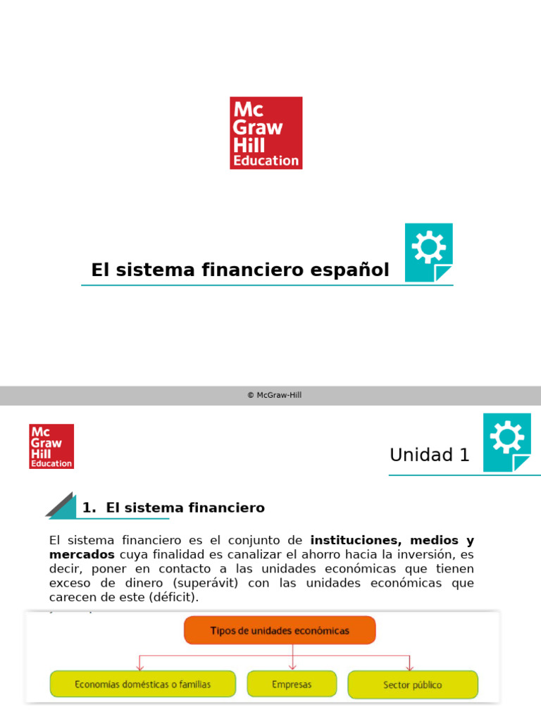 Unidad 01 - El Sistema Financiero Español | PDF | Sistema financiero ...