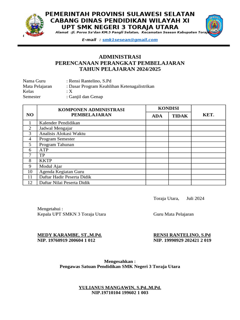 Lembar Pengesahan Modul 20242025 | PDF
