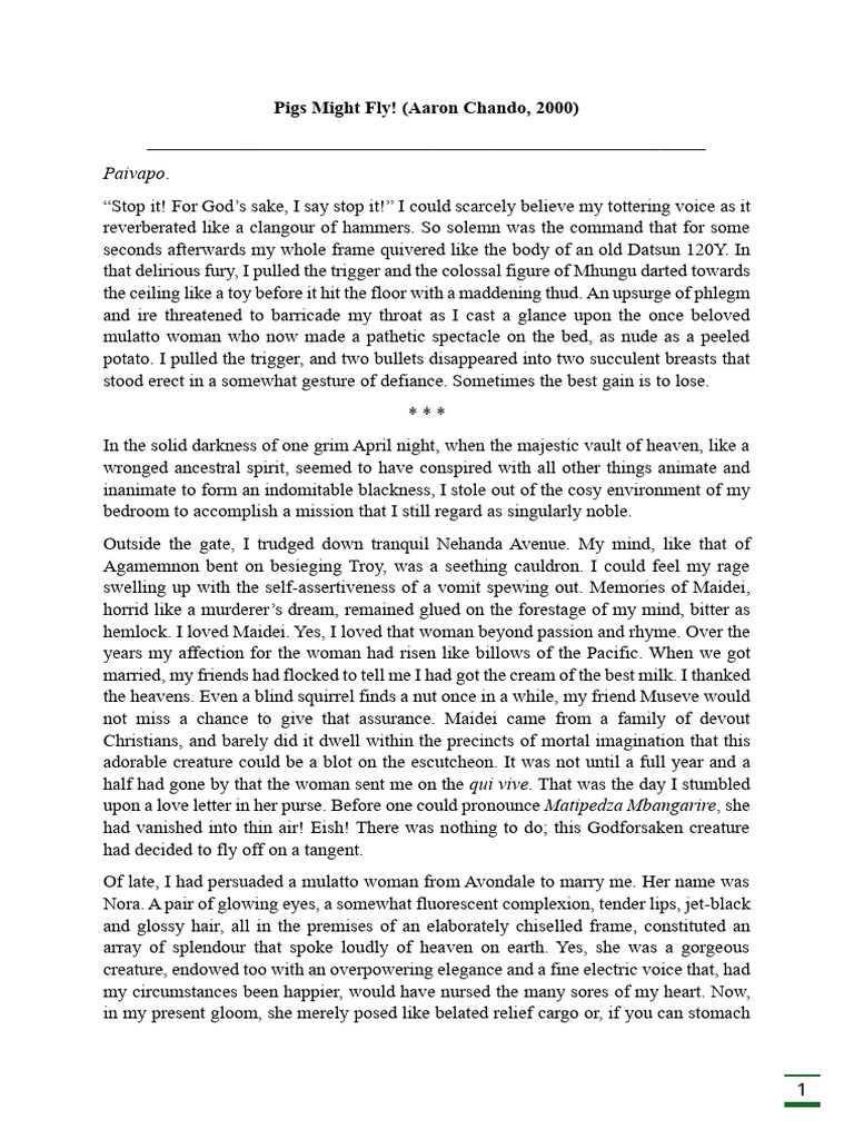 Pigs Might Fly! (Aaron Chando 2000) | PDF