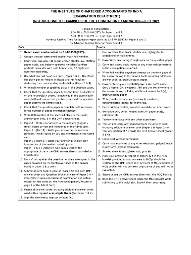 Foundation Instructions | PDF