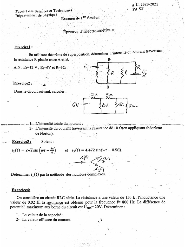 Archive Circuits Electrique | PDF