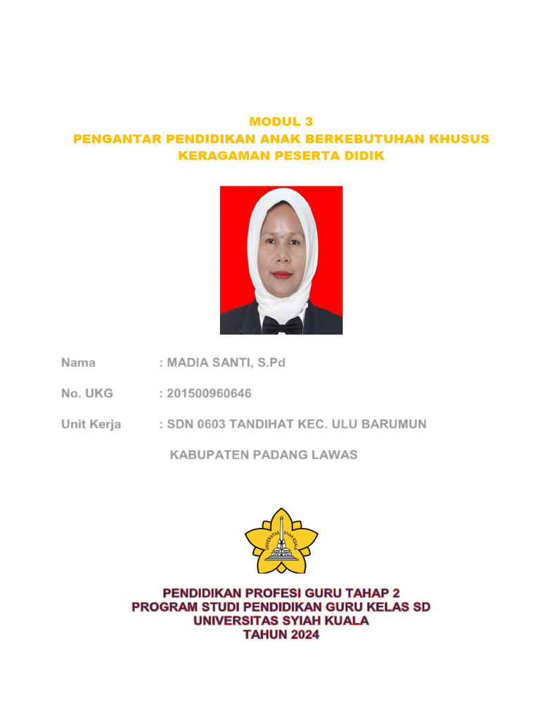 JURNAL MODUL 3 PENDIDIKAN ANAK BERKEBUTUHAN KHUSUS | PDF