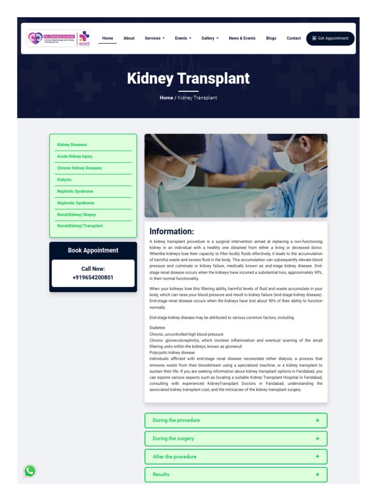 Kidney Transplant Dr.jitendra Kumar | PDF | Kidney Disease | Kidney