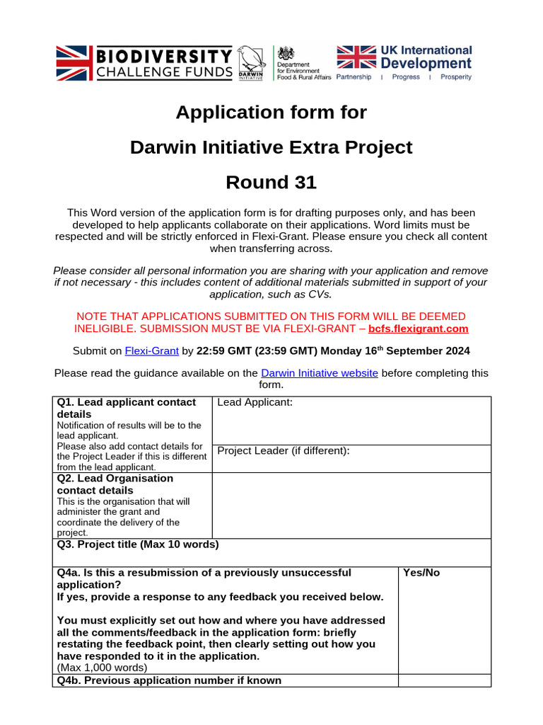 r31 Di Extra Form May24 Final | PDF | Biodiversity