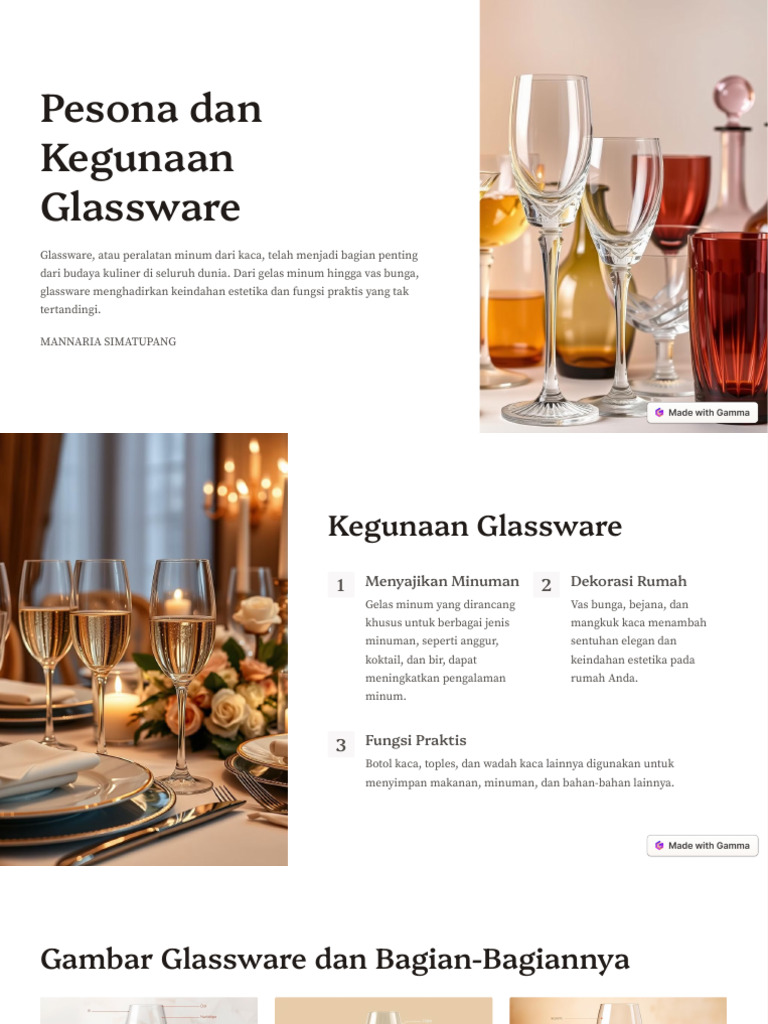Pesona Dan Kegunaan Glassware | PDF