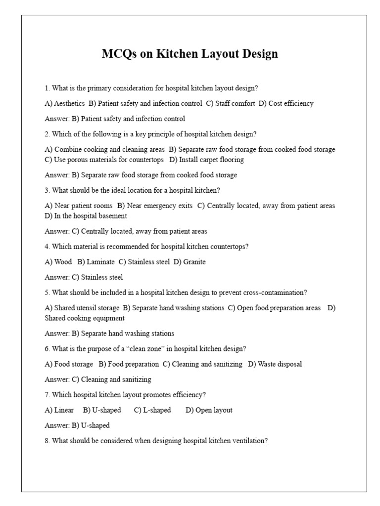 Layout MCQ | PDF | Kitchen | Flooring