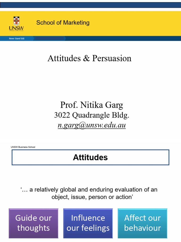 Week 4 Slides | PDF | Attitude (Psychology) | Behavior Week 4 Slides | PDF | Attitude (Psychology) | Behavior