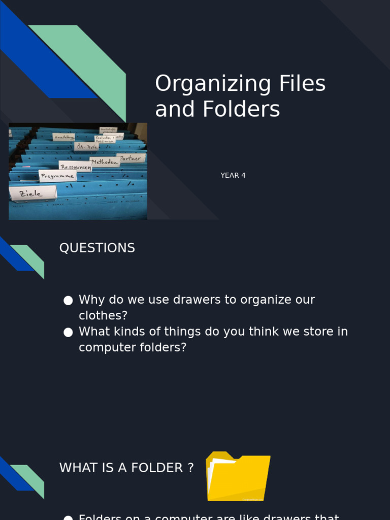 Organizing Files and Folders Lesson 4 | PDF | Computer File | Directory (Computing)
