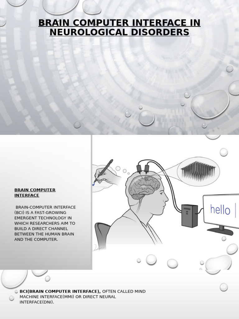 Brain Computer Interface in Neurological Disorders | PDF | Electroencephalography | Artificial ...