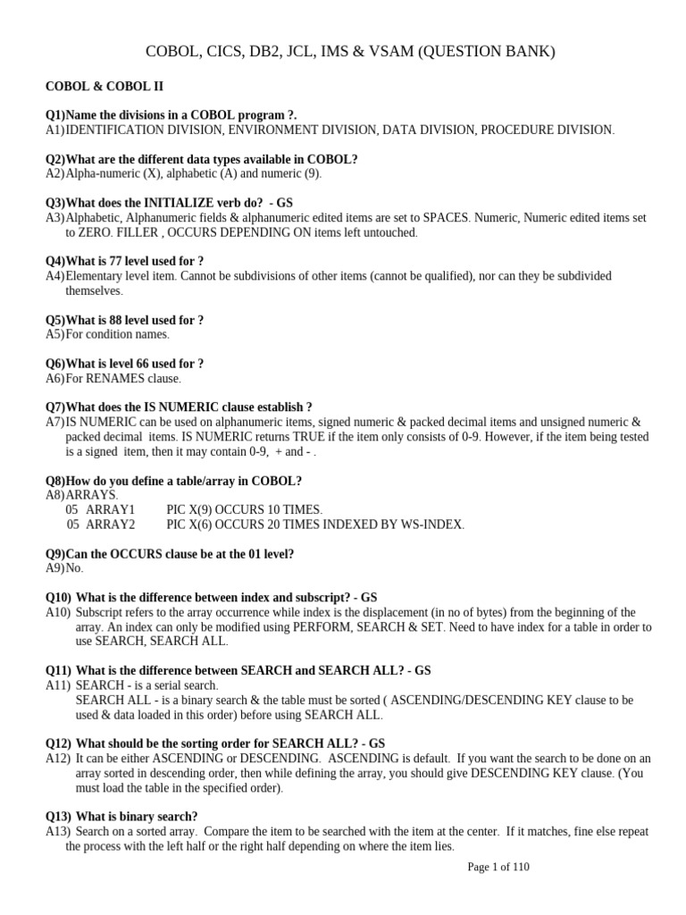 Mainframe Qa | PDF | Binary Coded Decimal | Computer Engineering