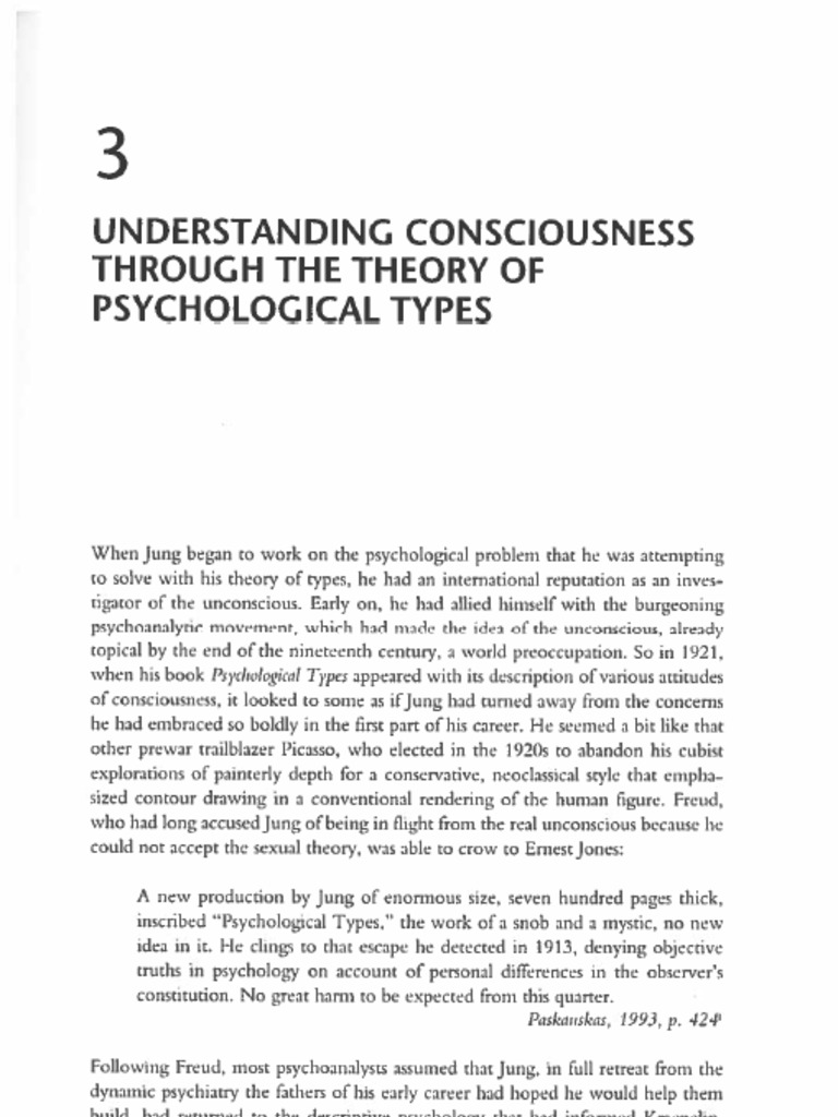 UNDERSTANDING CONSCIOUSNESS THROUGH THE THEORY OF PSYCHOLOGICAL TYPES | PDF