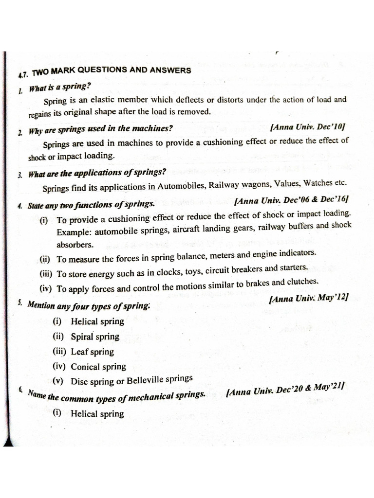 UNIT 4 Two Marks | PDF