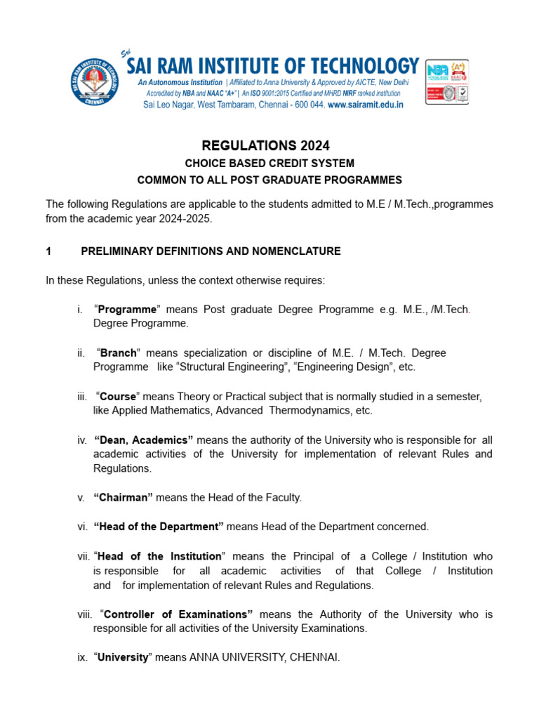 PG regulations | PDF | Thesis | University And College Admission