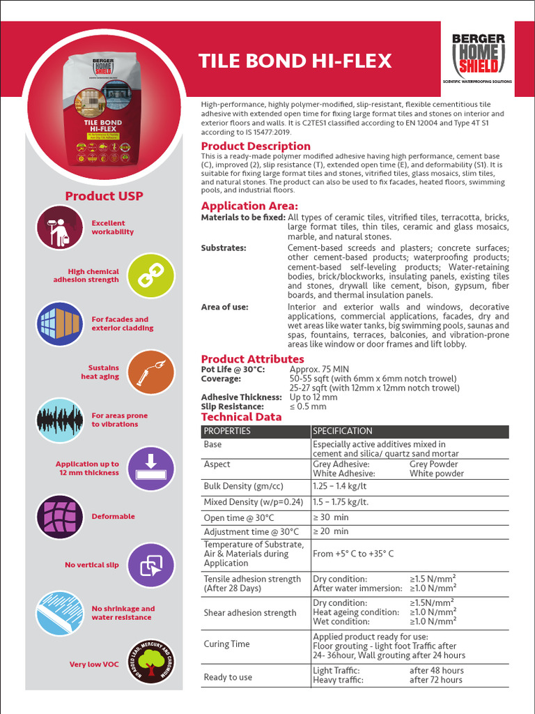 High-Performance Tile Bond Adhesive | PDF | Tile | Adhesive