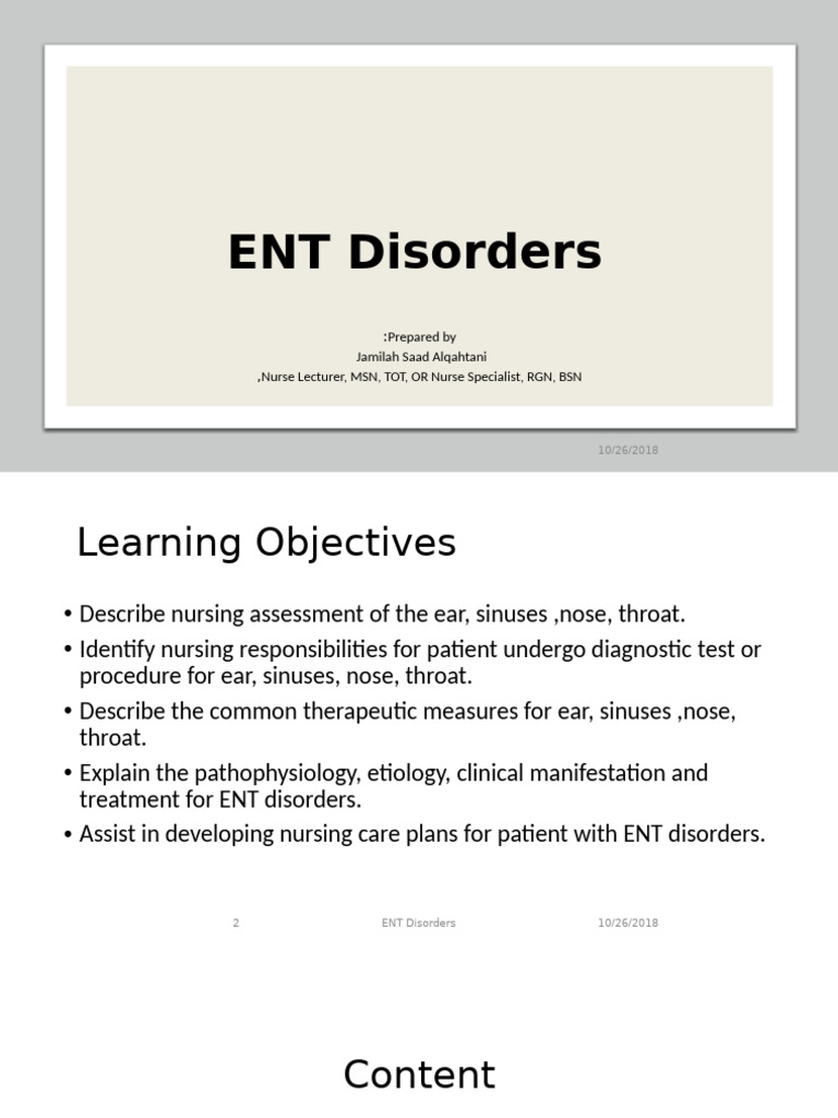 ENT Nursing 3 | PDF | Ménière's Disease | Ear