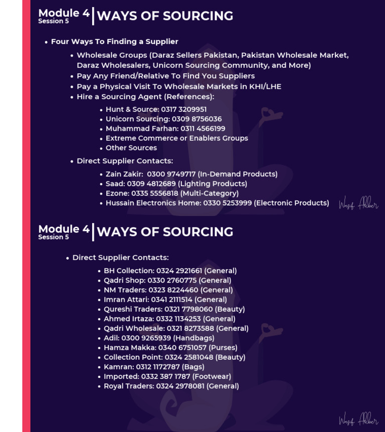 Session 5 - Ways of Sourcing | PDF