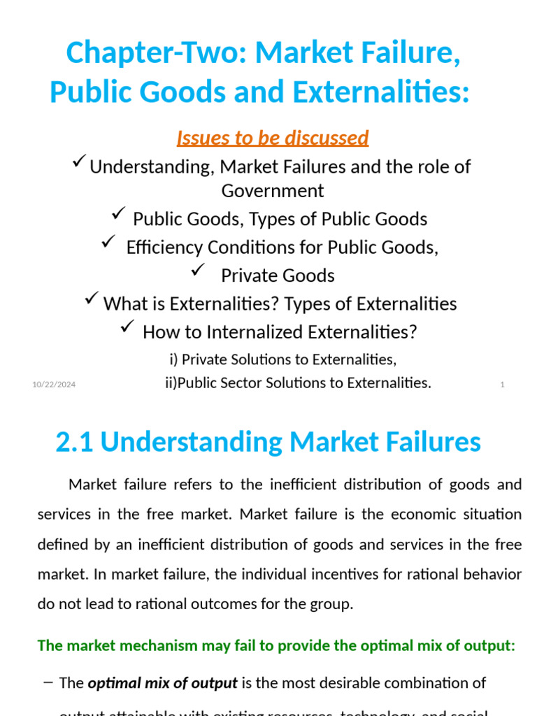 Market Failures and Government Solutions | PDF | Externality | Market ...