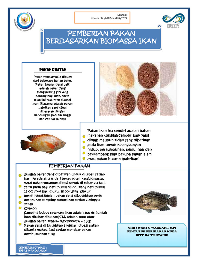 G. Leaflet-Pemberian Pakan Berdasarkan Biomassa Ikan | PDF