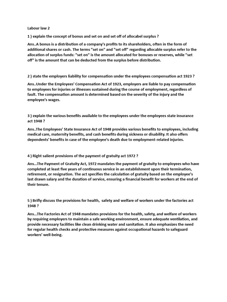 Key Aspects of Labour Law | PDF
