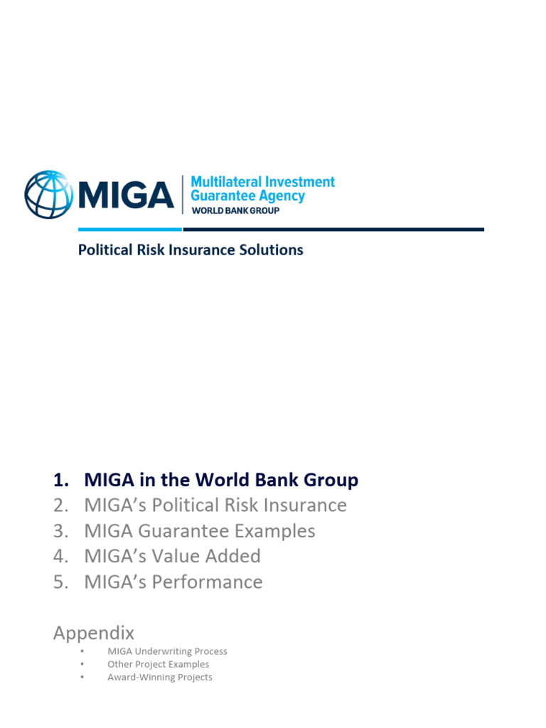 WBG - MIGA - English PRI June 2015 | PDF | Multilateral Investment Guarantee Agency | World Bank ...
