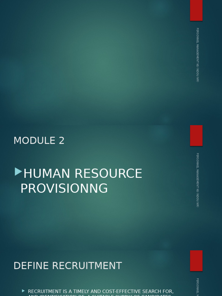 N5 Personnel Management: Recruitment Guide | PDF | Recruitment | Human ...