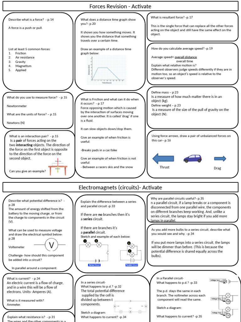 1 - Bundle Y7 Revision Answers | PDF | Force | Chemical Reactions