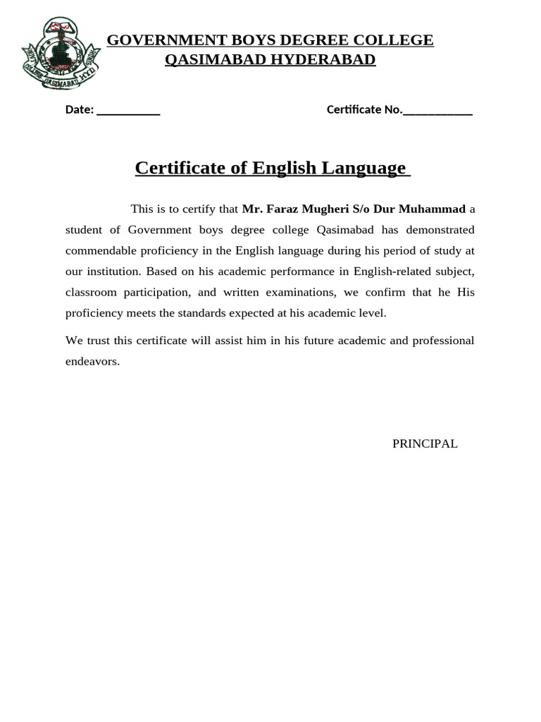 Government Boys Degree College Qasimabad Hyderabad | PDF