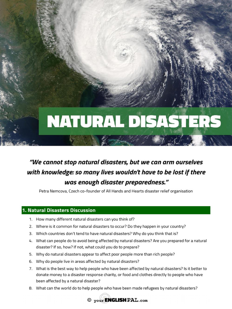 Your English Pal ESL Lesson Plan Natural Disasters v1 | PDF | Natural ...