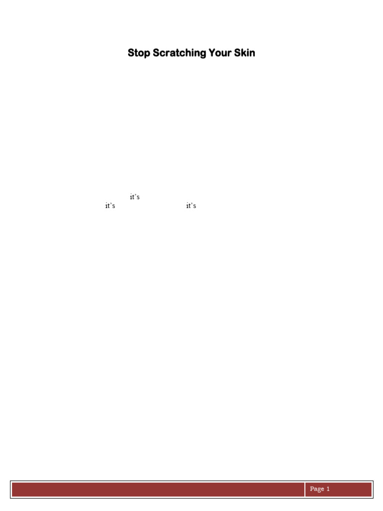 Stop Scratching Your Skin Hypnosis Script | PDF | Mind | Psychology