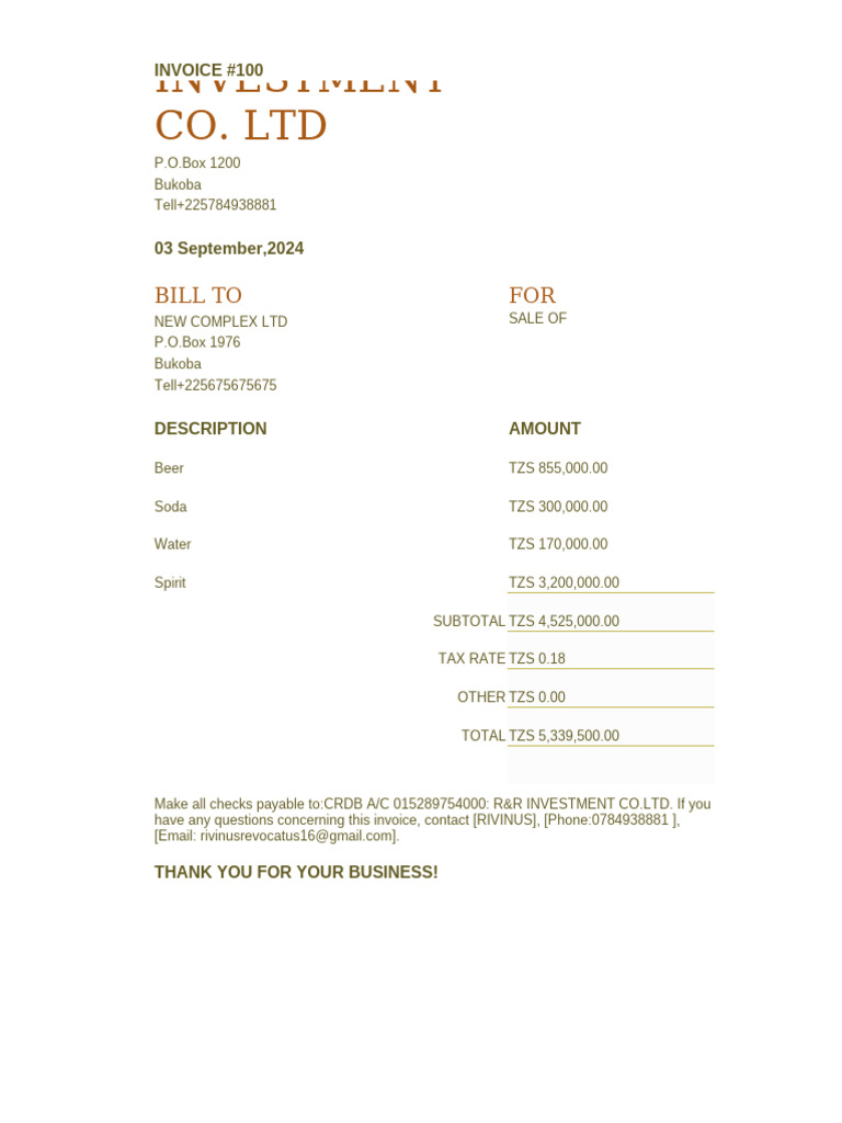 Invoice 100 | PDF