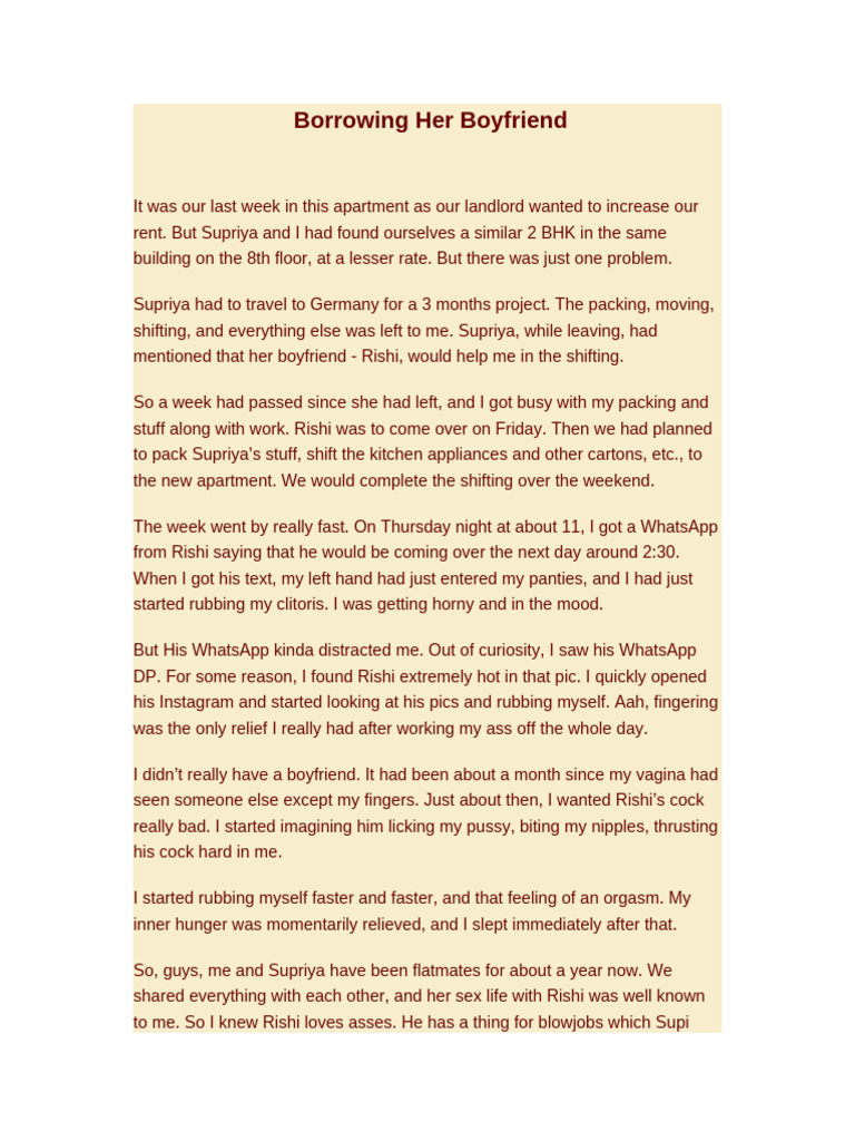 Borrowing Her Boyfriend | PDF | Human Reproduction | Sexology