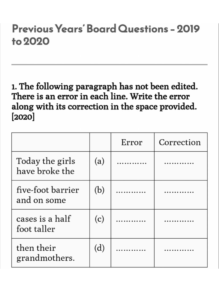 Editing Error Practice Questions | PDF