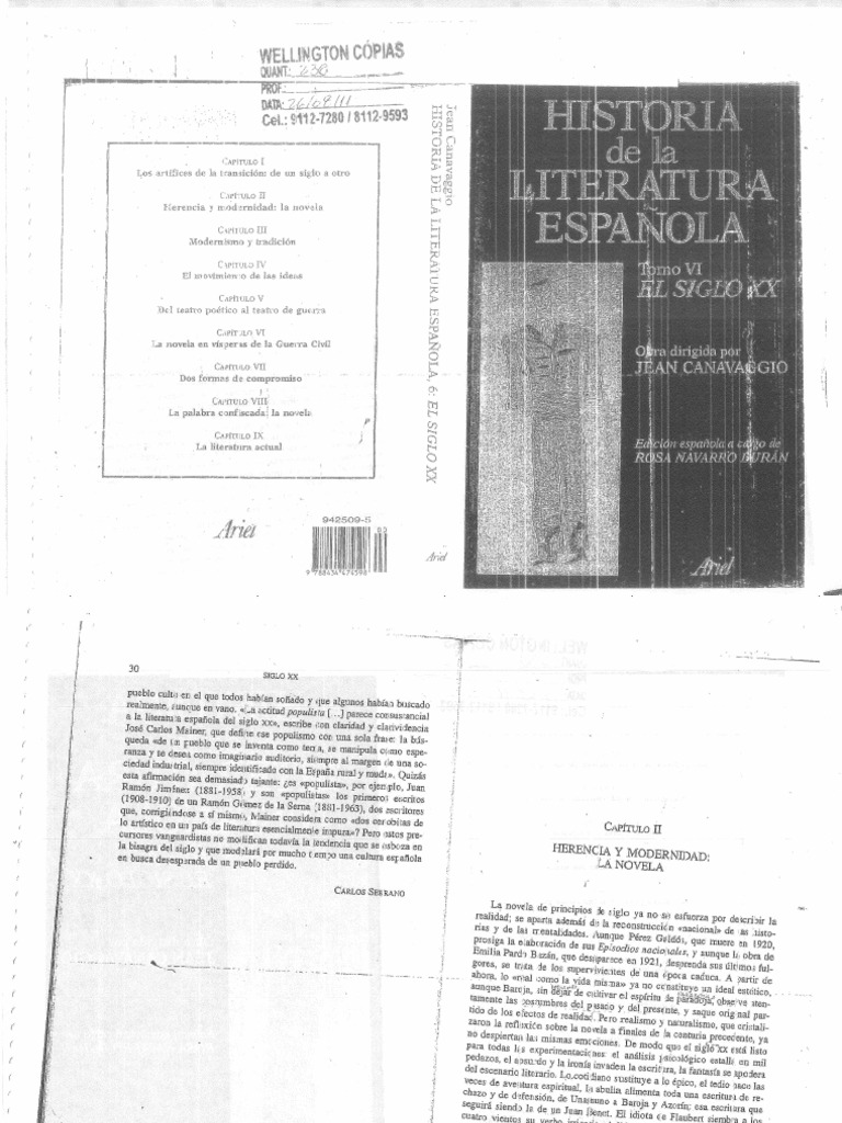 Historia de La Literatura Espanhola | PDF