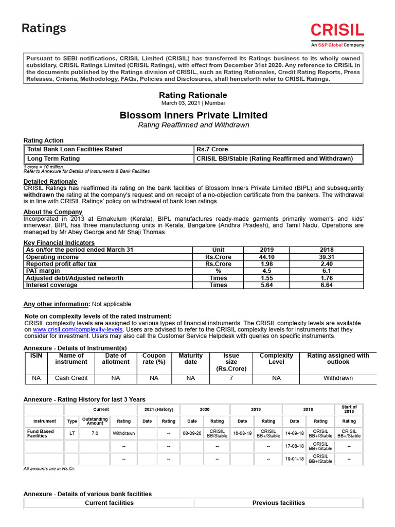 Credit Rating Report 2022 | PDF | Damages | Securities (Finance)
