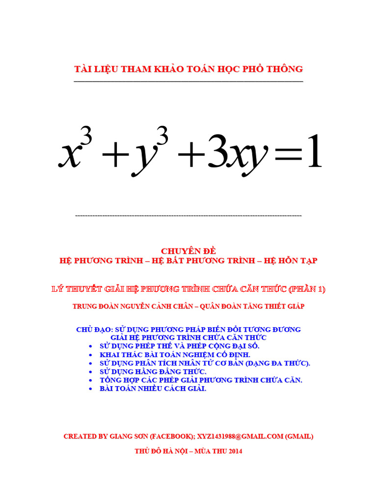 Su Dung Phan Tich Nhan Tu Giai He Phuong Trinh Chua Can Luong Tuan Duc | PDF