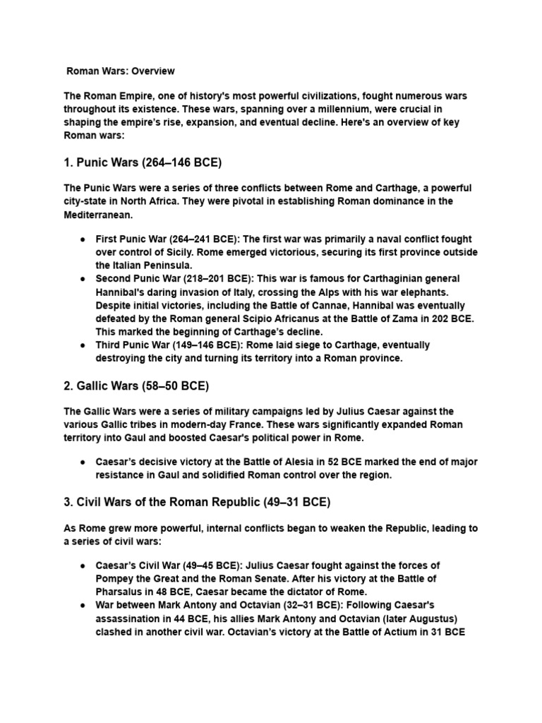 roman war | PDF | Punic Wars | Roman Republic