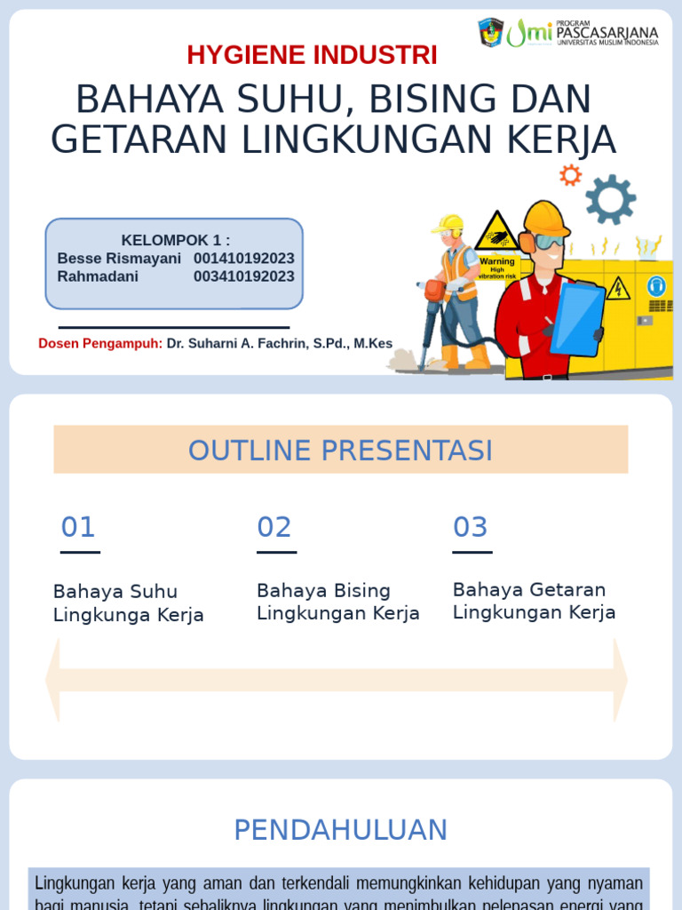 Kelompok 1 Bahaya Suhu, Bising Dan Getaran Lingkungan Kerja | PDF