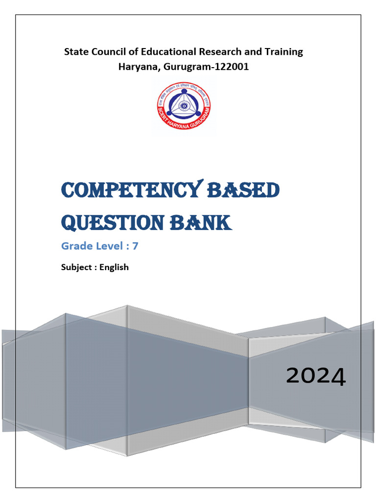Competency Based Question Bank: State Council of Educational Research ...