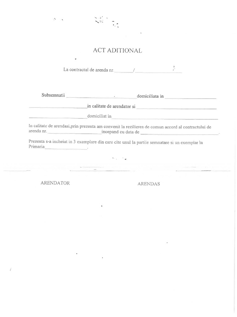 Reziliere Contract de Arenda | PDF