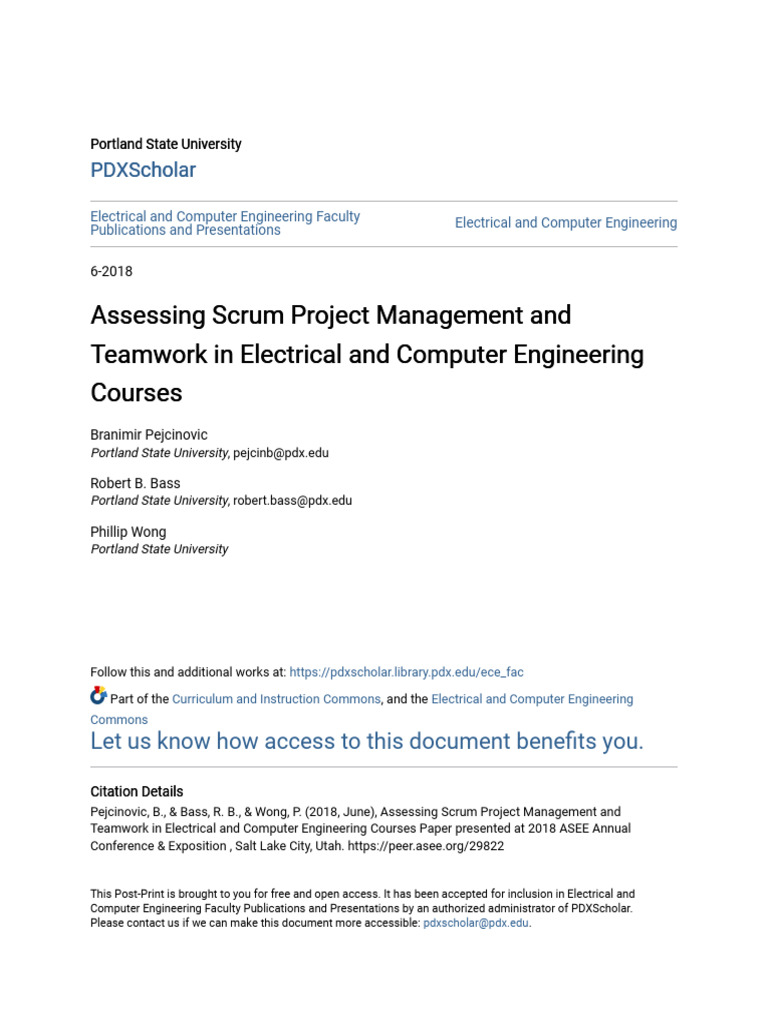 Assessing Scrum Project Management and Teamwork in Electrical And | PDF | Scrum (Software ...