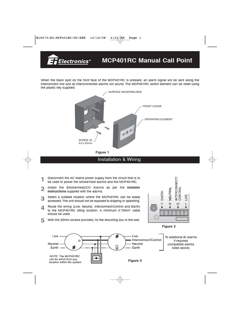 Aico BGP MCP401RC-Instructions-Rev2 | PDF | Electrical Wiring | Electrical Engineering