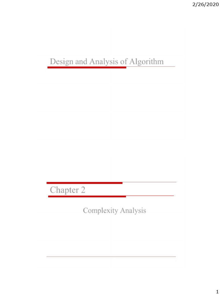Chapter # 2 Complexity Analysis | PDF | Control Flow | Computer Programming