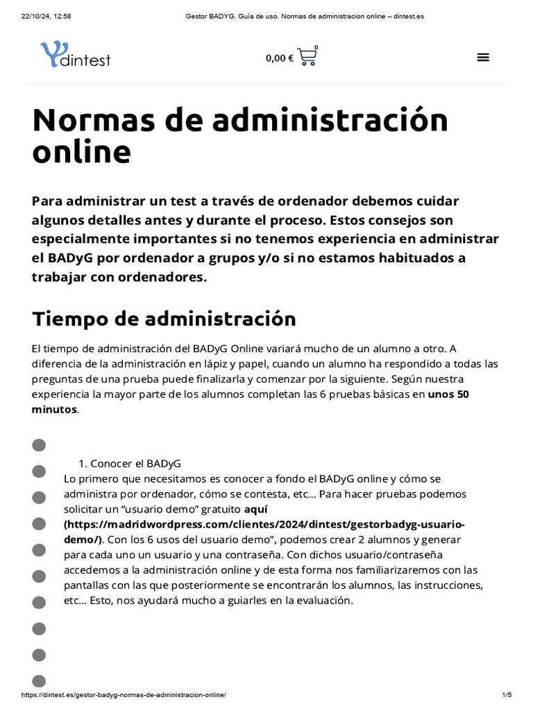 Gestor BADYG. Guía de Uso. Normas de Administracion Online - Dintest ...