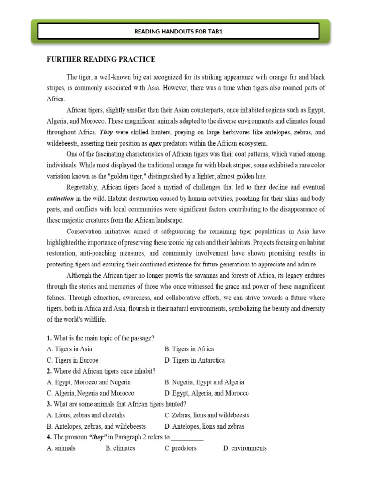 Further Practice Test Key Pdf