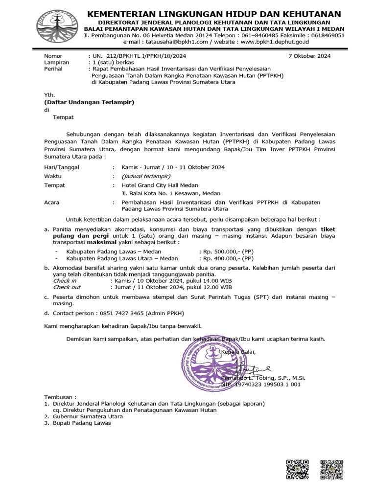 Undangan Pembahasan Hasil TORA Tahap 2 Kab. Padang Lawas | PDF